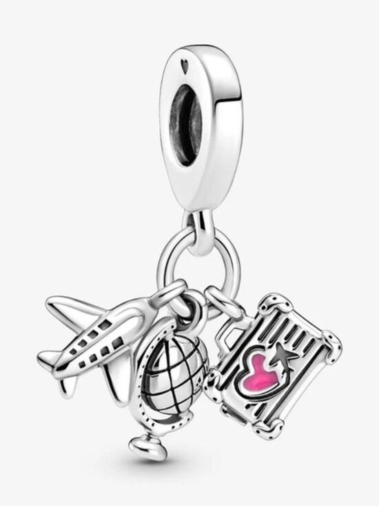 Pandora | Jewelry | Pandora Airplane Globe Suitcase Dangle Charm | Poshmark